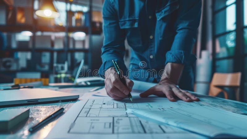 Architects and Engineers Focus on Blueprint Details, Ensuring the Design and Construction ...