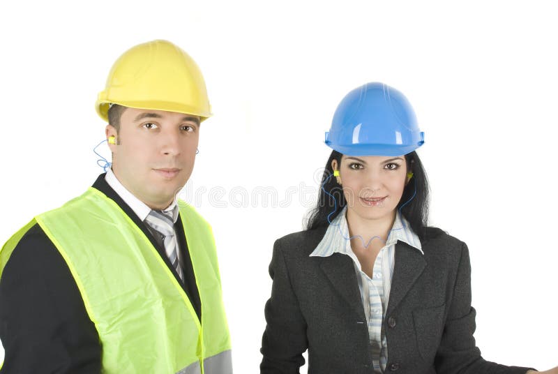 Architects in hard hats stock image. Image of development - 7878267