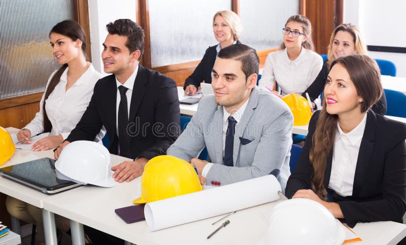 Architects Having Advanced Training Courses in Classroom Stock Image ...