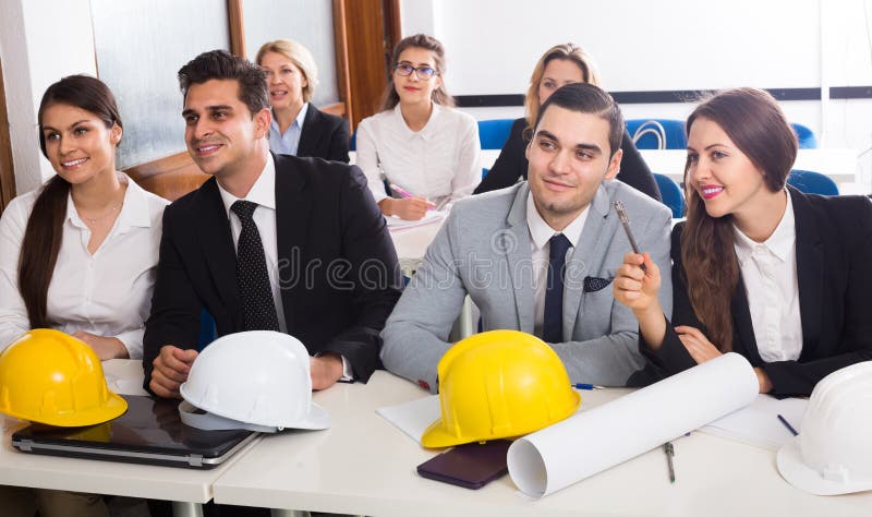 Architects Having Advanced Training Courses in Classroom Stock Image ...
