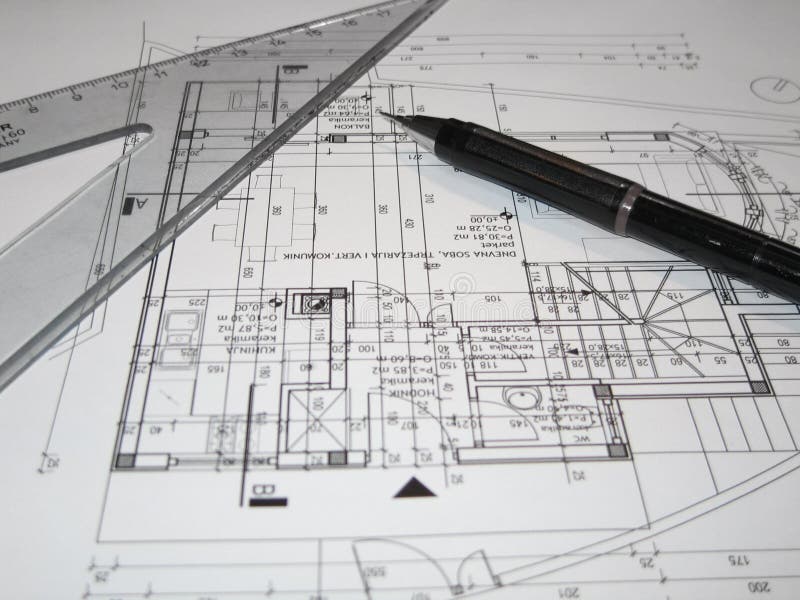 Architects making plan stock image. Image of building, house - 816401