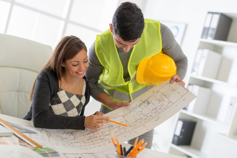 Architects Partners Planning Next Step Stock Image - Image of holding ...