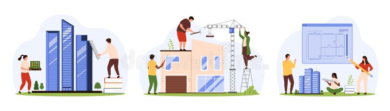 Architects Plan To Build House Set, Tiny People Develop City ...