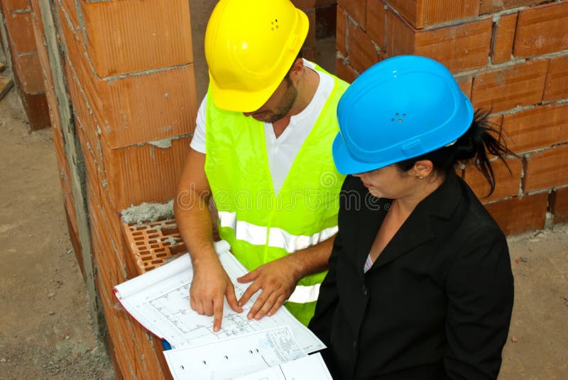 Architects with Project on Site Stock Image - Image of architects ...