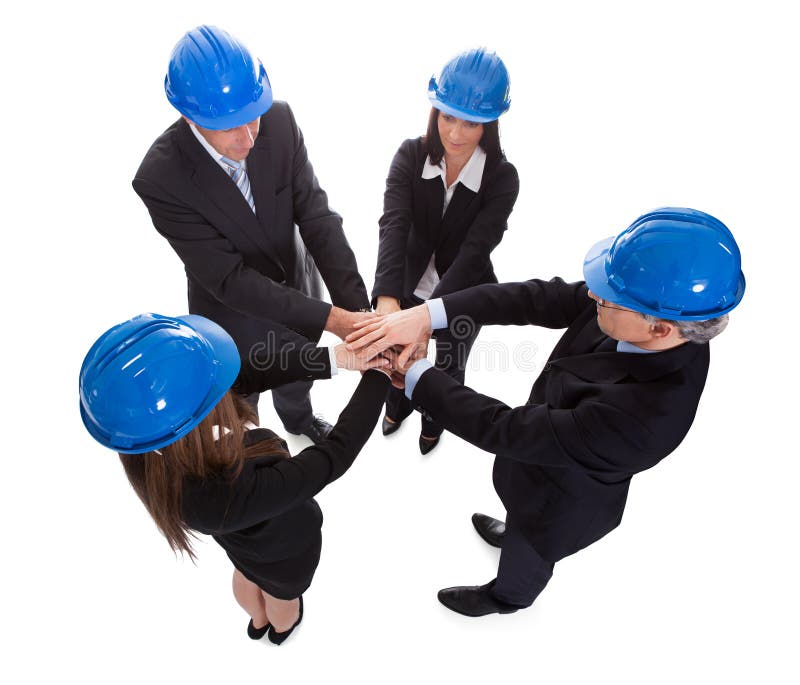 Architects Stacking Hand Over Each Other Stock Photo - Image of pile ...