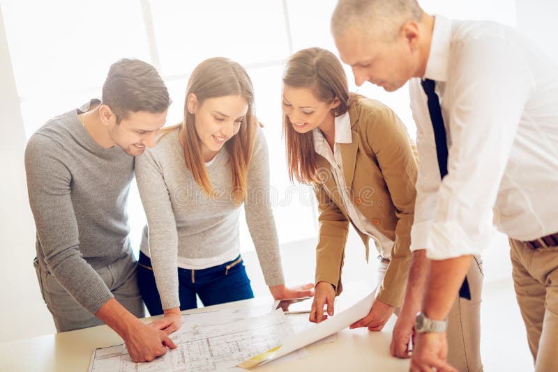 Successful Architects Team stock image. Image of workplace - 64159623