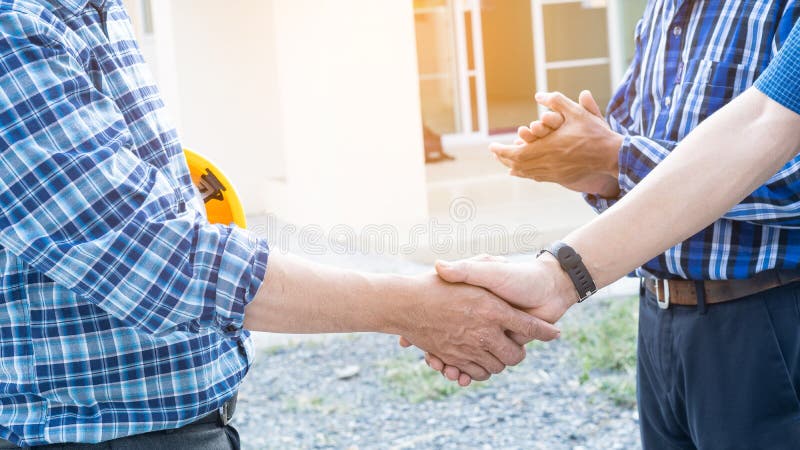 Architects, Two Engineers Join Hands To Do Construction Stock Photo ...