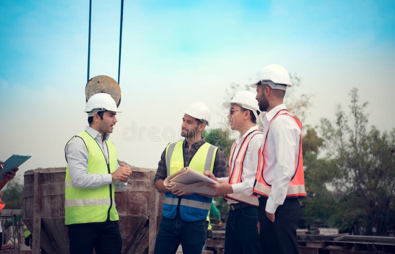 Architects a Visit To the Construction Site. Ready To Talk the Progress ...