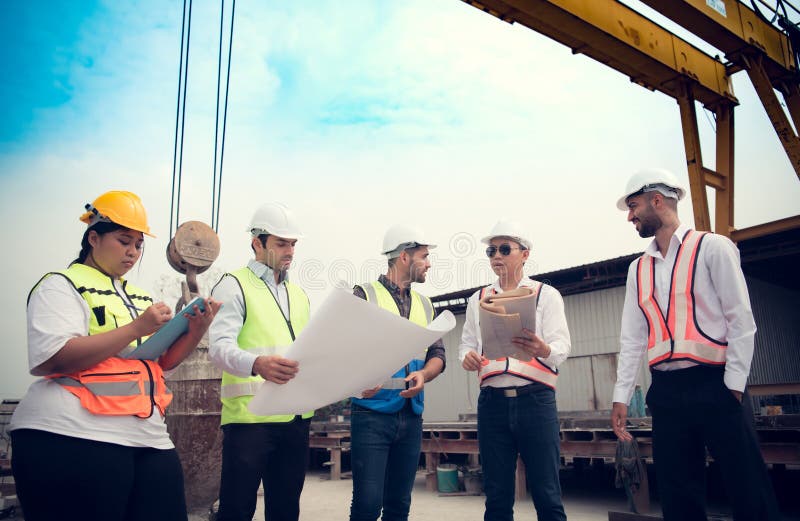 Architects a Visit To the Construction Site. Ready To Talk the Progress ...