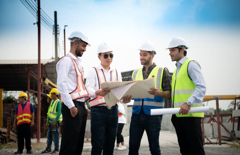 Architects a Visit To the Construction Site. Ready To Talk the Progress ...