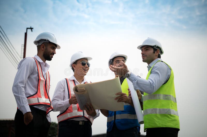 Architects a Visit To the Construction Site. Ready To Talk the Progress ...