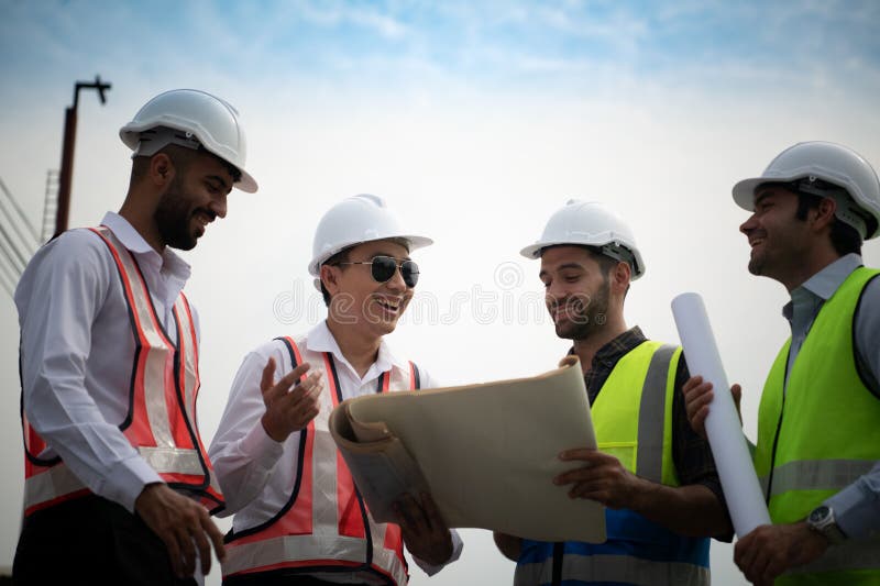 Architects a Visit To the Construction Site. Ready To Talk the Progress ...