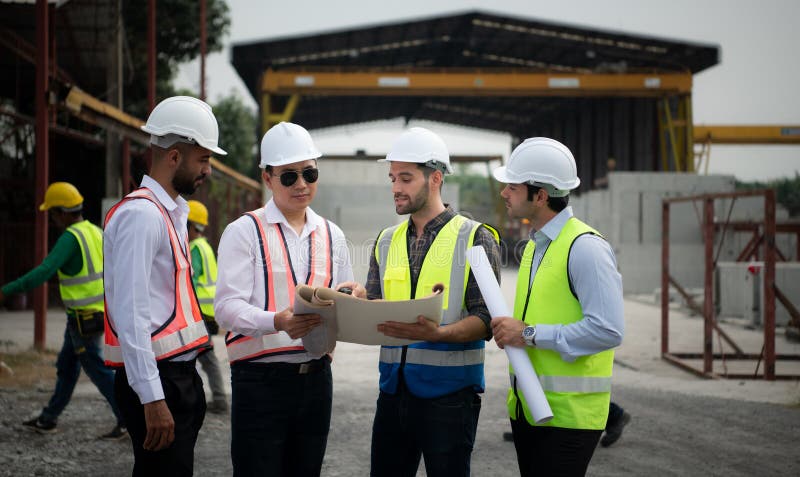 Architects a Visit To the Construction Site. Ready To Talk the Progress ...