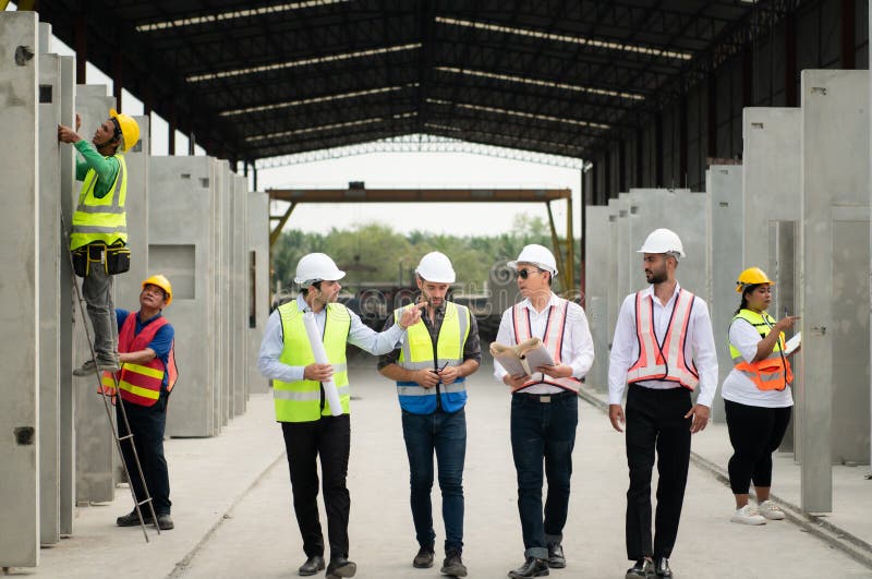 Architects a Visit To the Construction Site. Ready To Talk the Progress ...