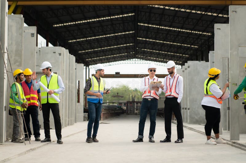 Architects a Visit To the Construction Site. Ready To Talk the Progress ...