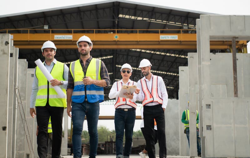 Architects a Visit To the Construction Site. Ready To Talk the Progress ...