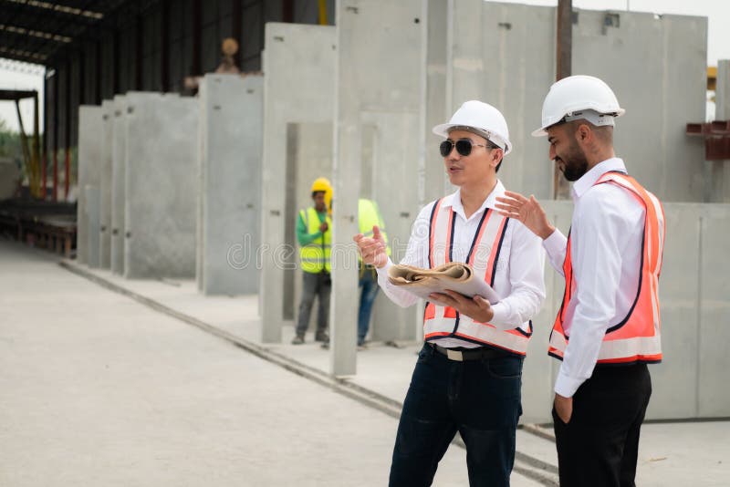 Architects a Visit To the Construction Site. Ready To Talk the Progress ...