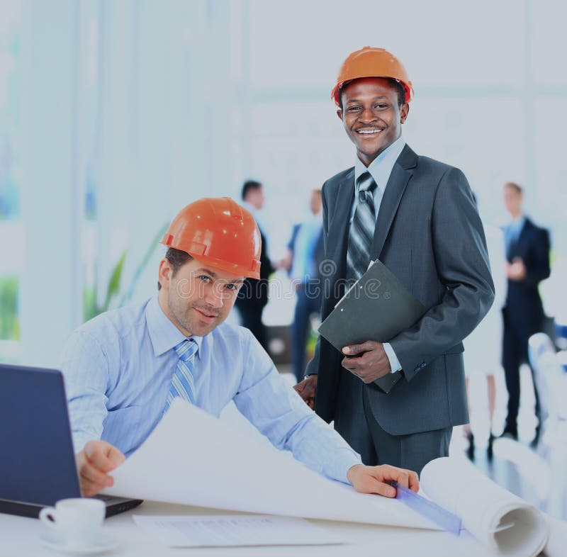 Architects Working on Construction Project. Stock Photo - Image of ...