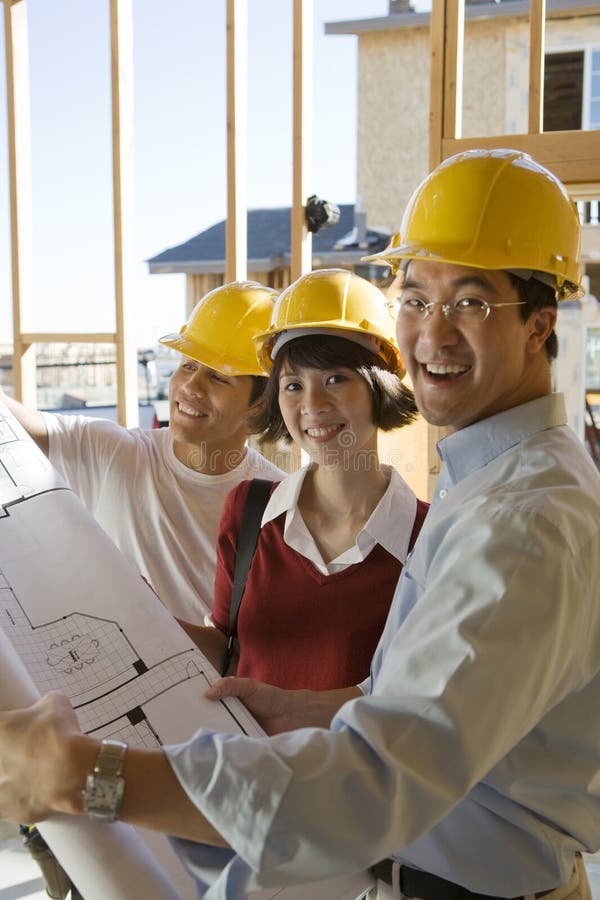 Architects Working at Construction Site Stock Photo - Image of latin ...