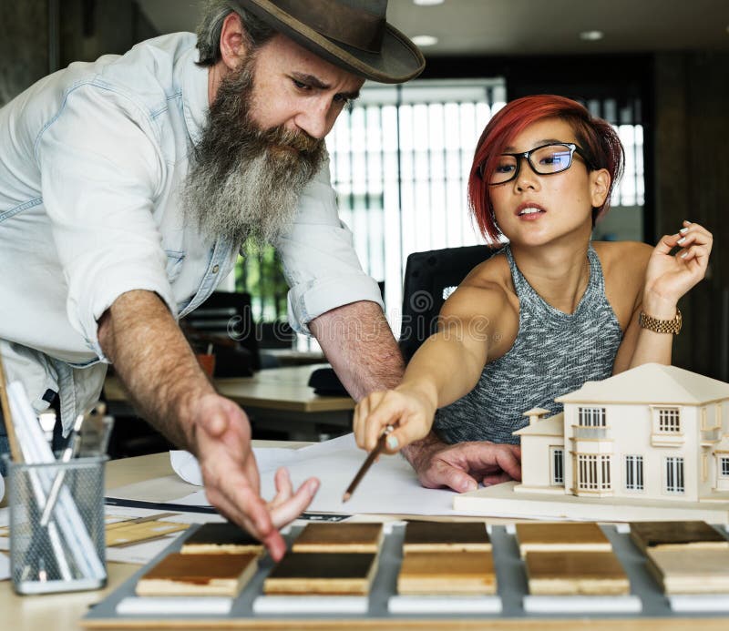 Architects Working on a Project Stock Photo - Image of estate, creative ...