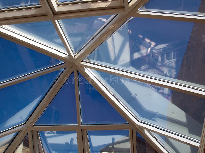 Architectural Abstract Glass Roof Ceiling Stock Image - Image of ...