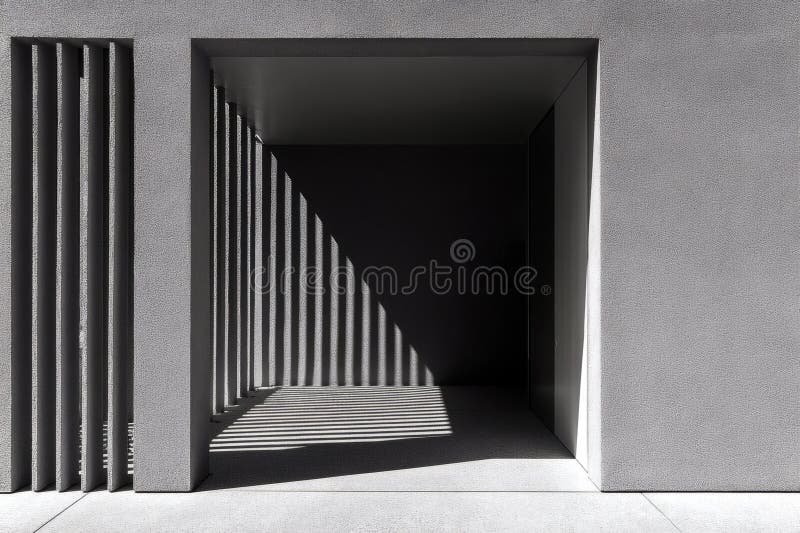 Architectural Abstract with Light and Shadow Creating Depth and ...