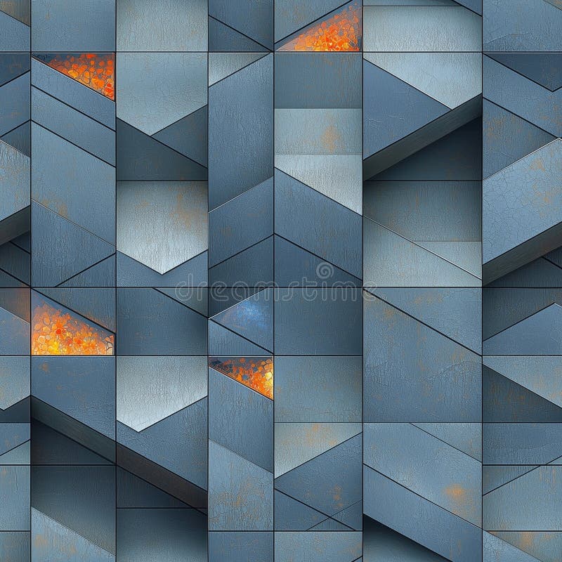 Architectural Abstract Pattern with Stacked Modernist Geometry and ...