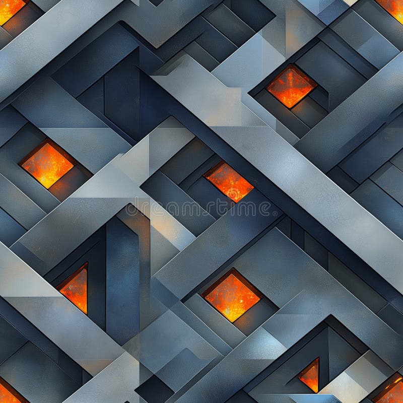 Architectural Abstract Pattern with Stacked Modernist Geometry and ...