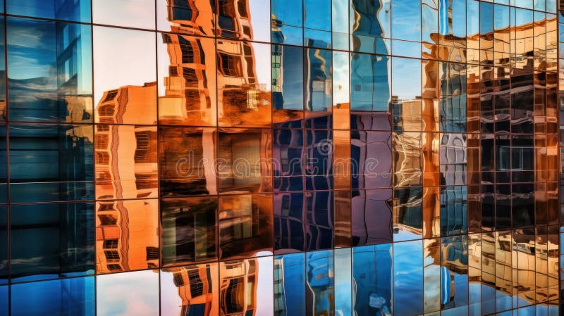Architectural Abstract Reflections in Mirrored Surfaces of Modern ...