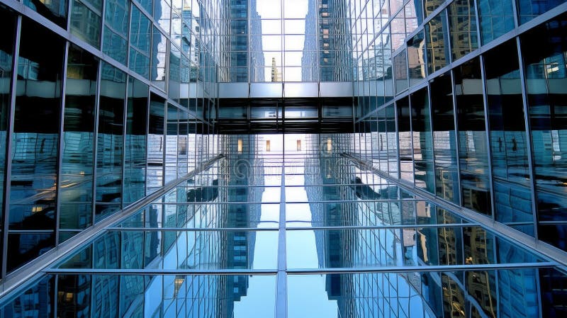 Architectural Abstract Reflections in Mirrored Surfaces of Modern ...
