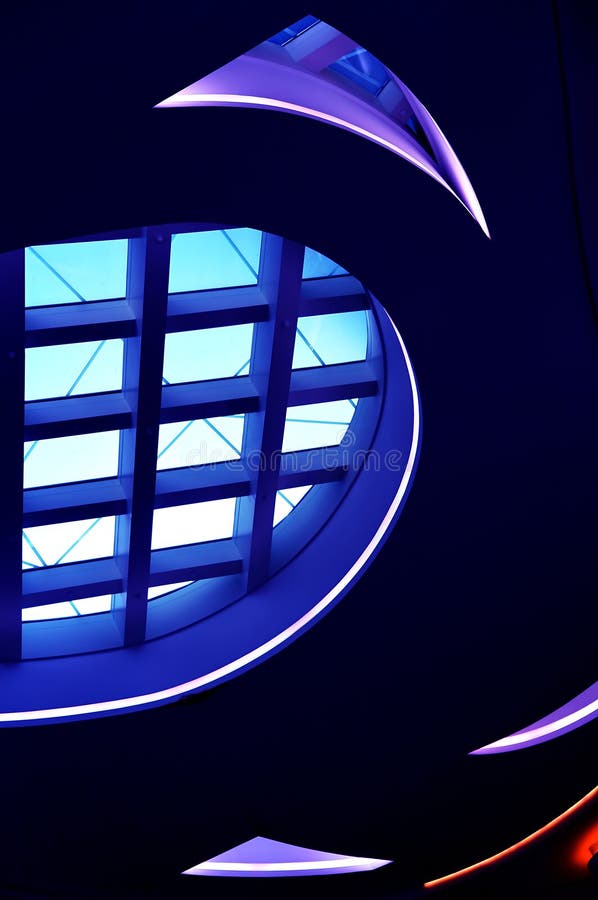 Architectural Abstract Ceiling Light Fixture Stock Photo - Image of ...