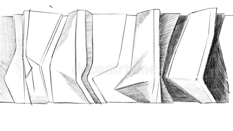 Architectural Abstract Sketch of a Complex of Buildings. Stock Footage ...