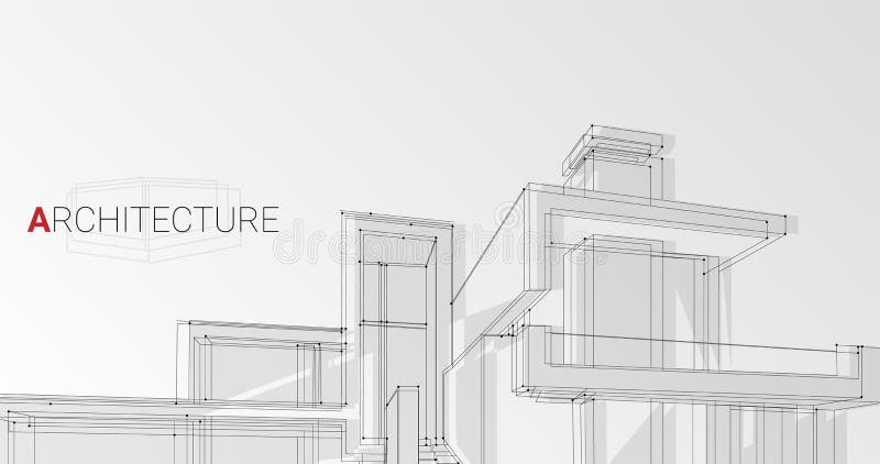 Architectural Abstract Vector Background with Building Project Plan ...