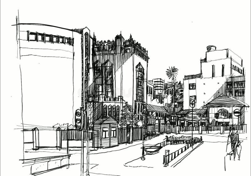 Architecture Sketching Drawing Design House Building Sketch Stock ... Architecture Sketching Drawing Design House Building Sketch Stock ...