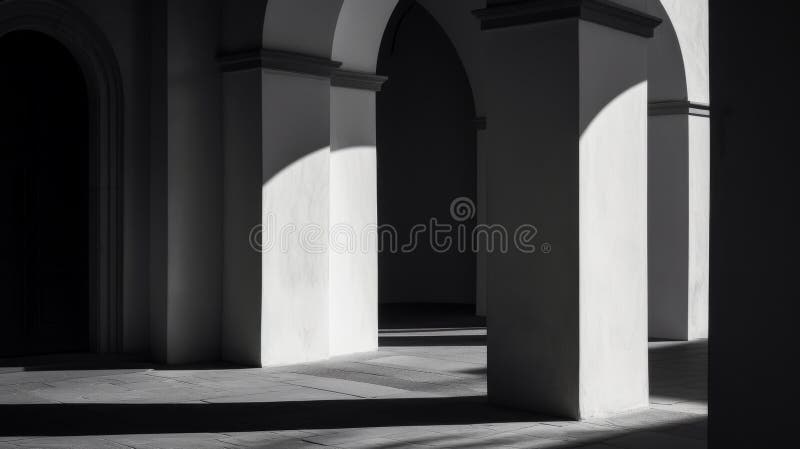 Architectural Arches with Contrasting Shadows Stock Illustration ...