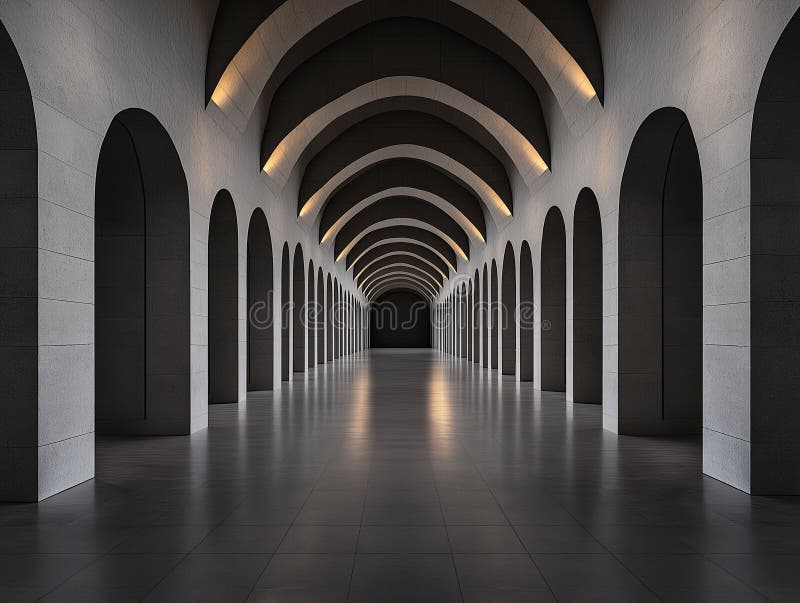 Architectural Arches Create a Grand, Illuminated Perspective. Stock ...