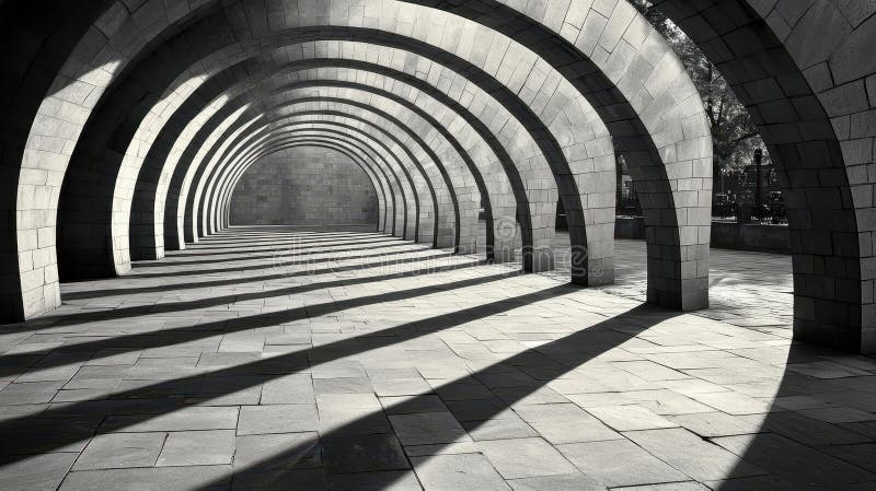 Architectural Arches in Monochrome with Dramatic Shadows Creating a ...