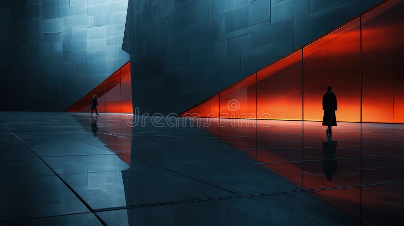 Architectural Art of a Geometrical Building with Light during Night ...