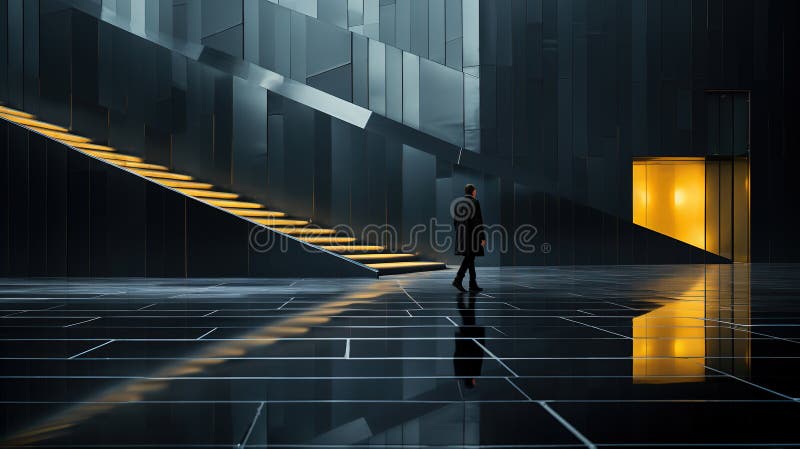 Architectural Art of a Geometrical Building with Light during Night ...