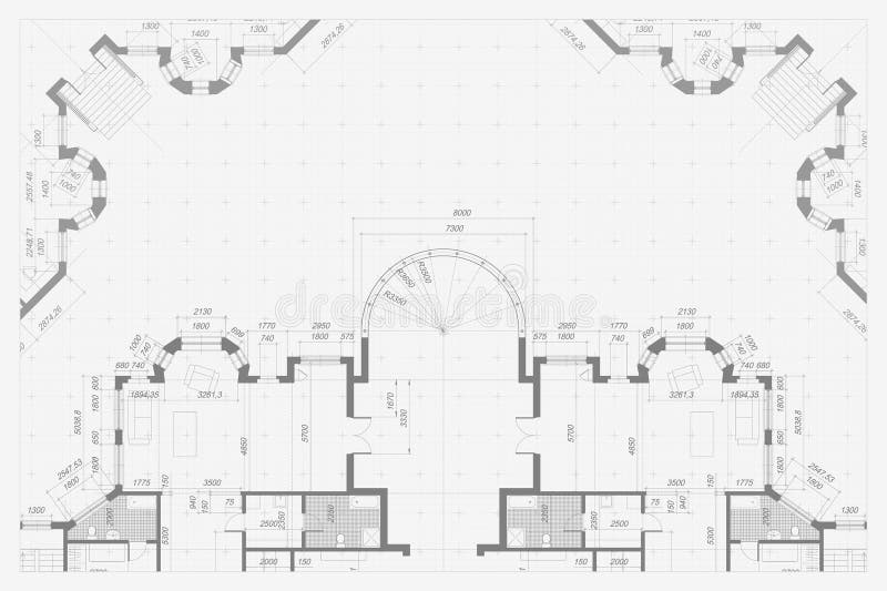 Architectural Background. Building Construct Plan Stock Illustration ...