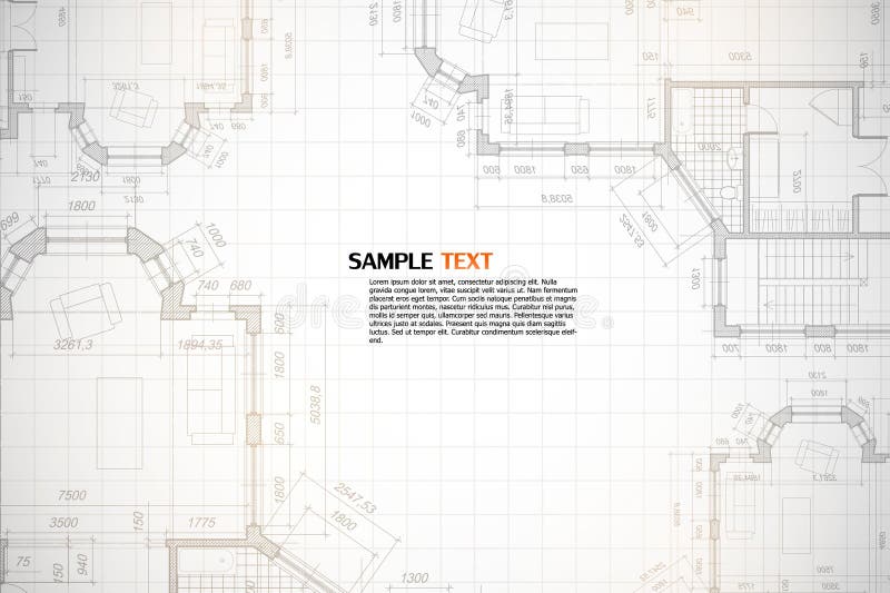 Architectural Background. Building Construct Plan Stock Vector - Illustration of build, home ...