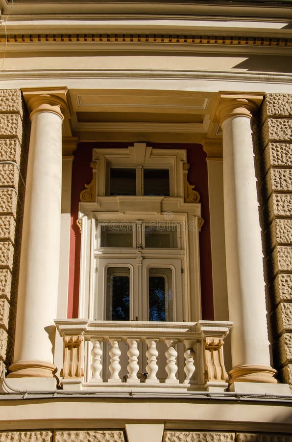 Architectural Background Classic Building with Decor Elements Stock ...