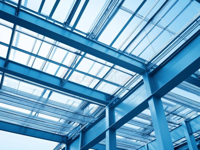 Architectural Background with a Metal Frame Pattern in Steel ...