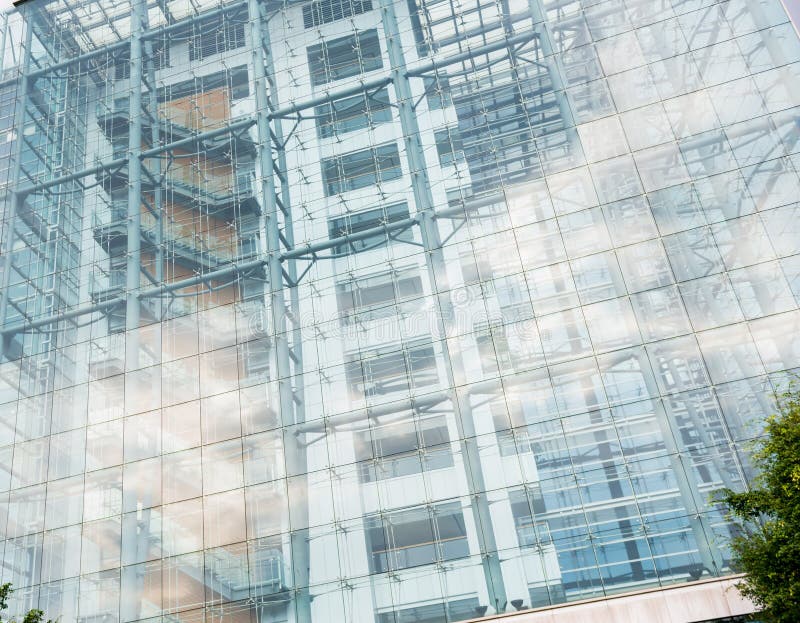 Modern High-rise Building with a Clear Glass Facade Stock Photo - Image ...