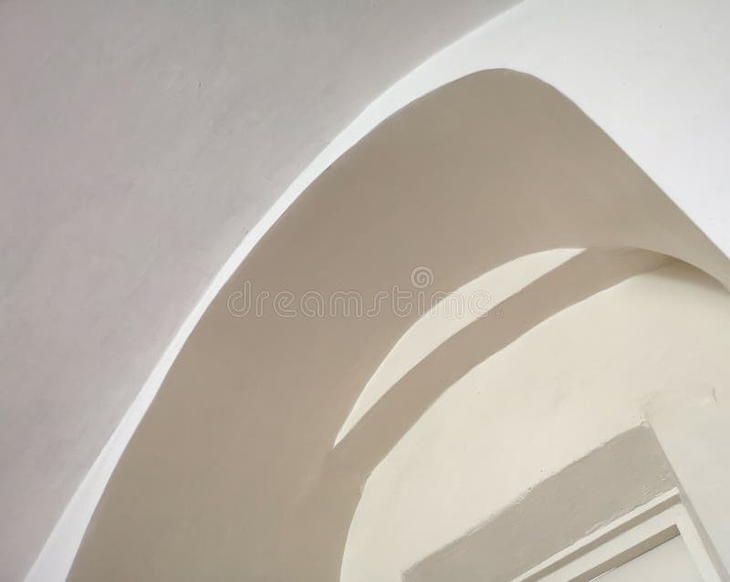Architectural Background. Modern White Concrete Arched Ceiling in ...
