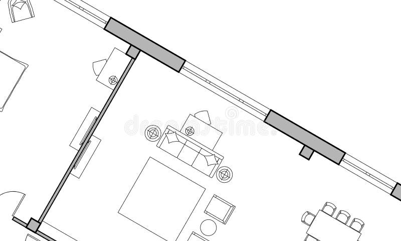 Architectural Plan of the Apartment. Technical Drawing. Top View with a ...