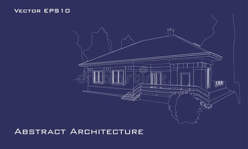 Architectural Sketch of the House. Perspective View of the Cottage ...