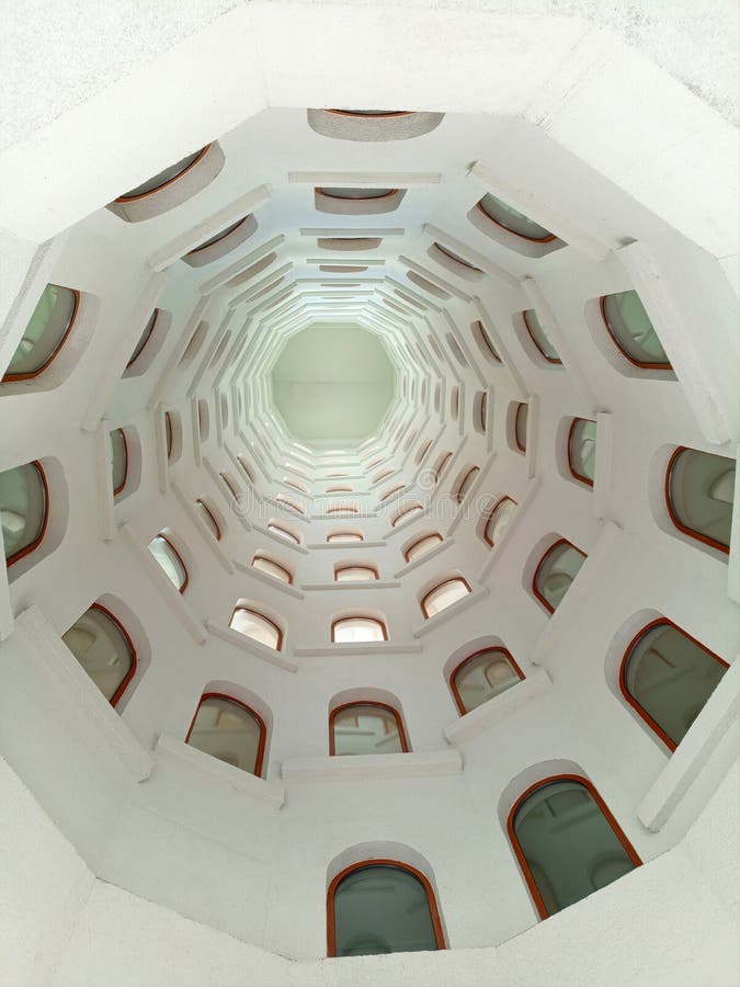 Architectural Background, Spiral Staircase with Windows Opening Onto ...