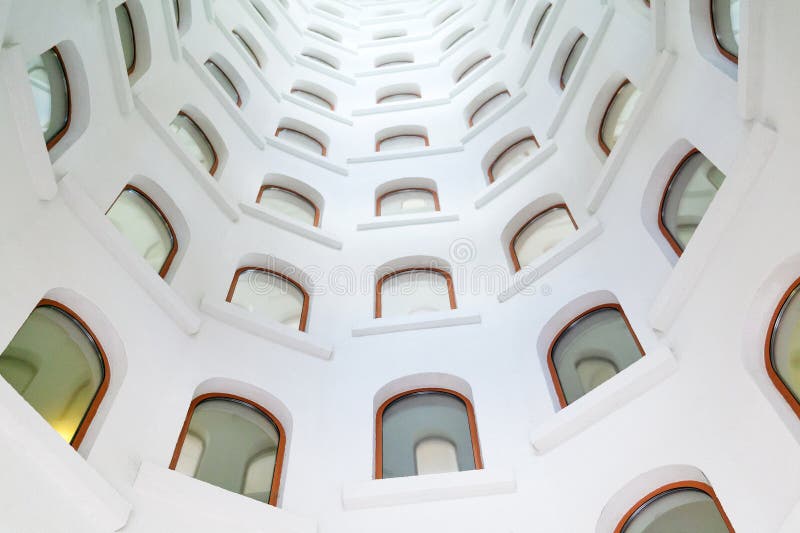 Architectural Background, Spiral Staircase with Windows Opening Onto ...