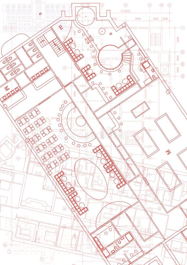 Architectural Background with Technical Drawings. Blueprints Plan ...
